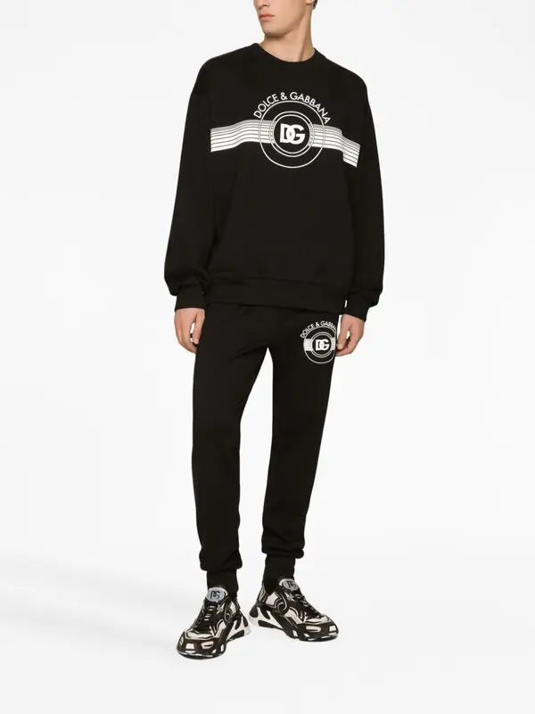 Dolce & Gabbana Logo-print Long-sleeved Cotton Sweatshirt