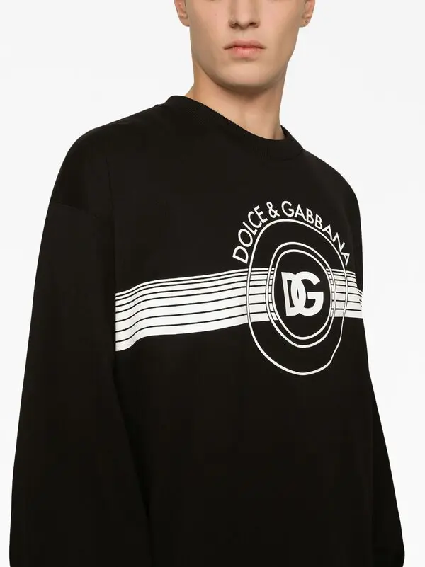 Dolce & Gabbana Logo-print Long-sleeved Cotton Sweatshirt
