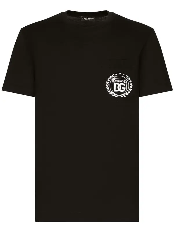 Dolce & Gabbana Embroidered-logo Cotton T-shirt - Black