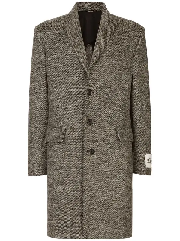 Dolce & Gabbana Single-breasted Melange Coat - Grey