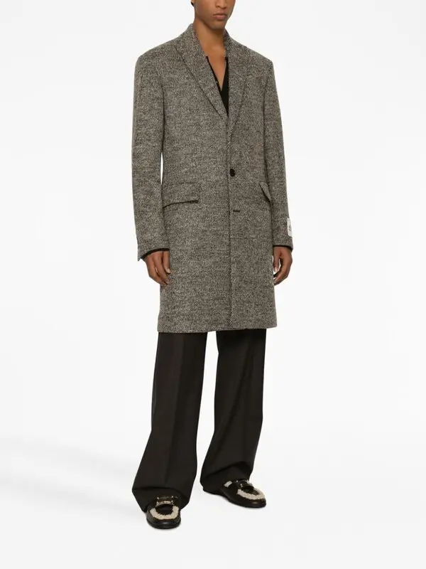 Dolce & Gabbana Single-breasted Melange Coat - Grey