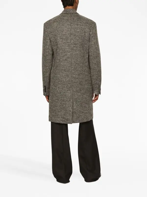 Dolce & Gabbana Single-breasted Melange Coat - Grey