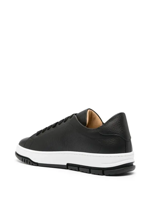 Philipp Plein Logo Plaque Leather Sneakers - Black