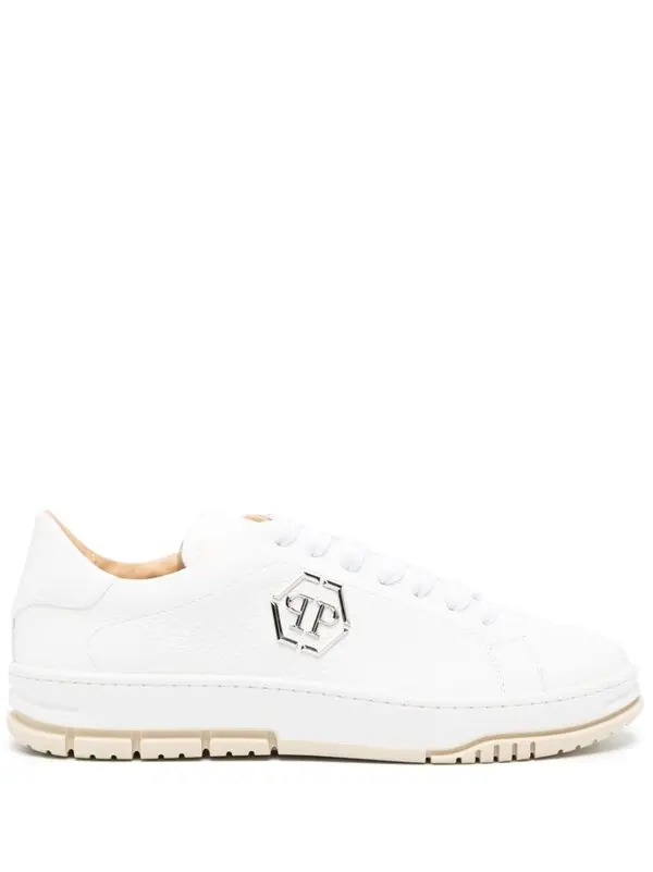 Philipp Plein Logo-plaque Leather Sneakers - White