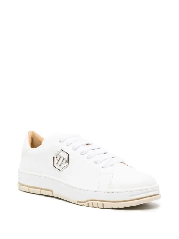 Philipp Plein Logo-plaque Leather Sneakers - White