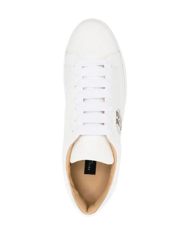Philipp Plein Logo-plaque Leather Sneakers - White