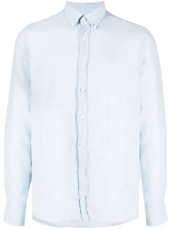 HACKETT Logo-embroidered Ramie Shirt
