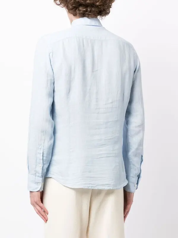 HACKETT Logo-embroidered Ramie Shirt