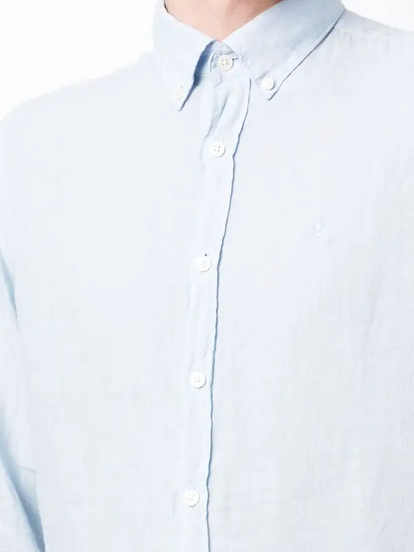 HACKETT Logo-embroidered Ramie Shirt