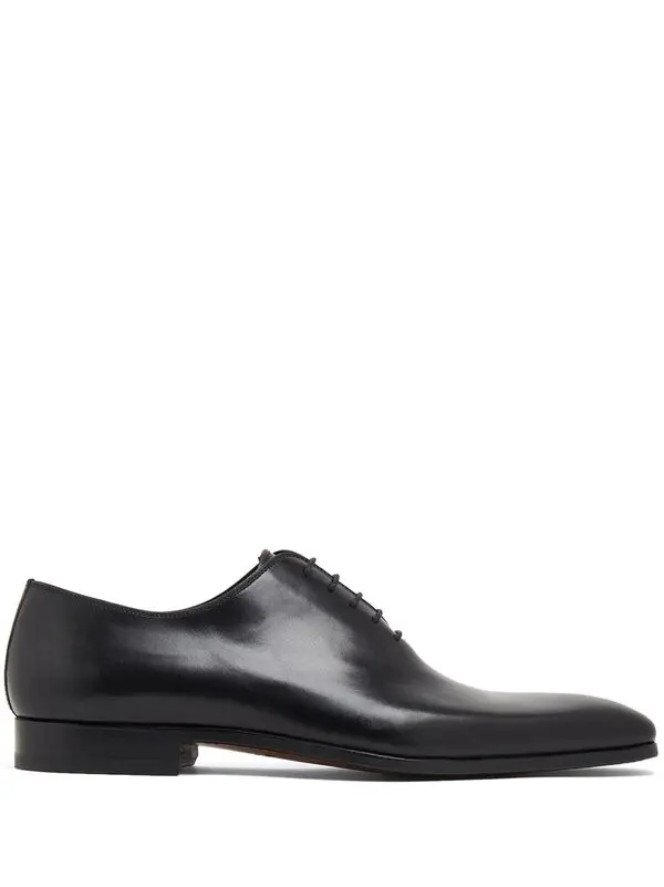 Magnanni Almond-toe Leather Oxford Shoes - Black
