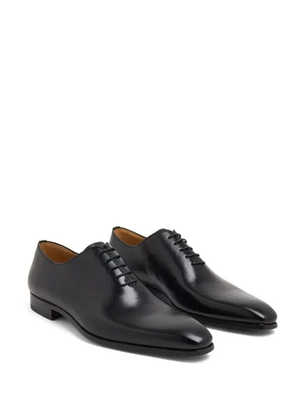 Magnanni Almond-toe Leather Oxford Shoes - Black