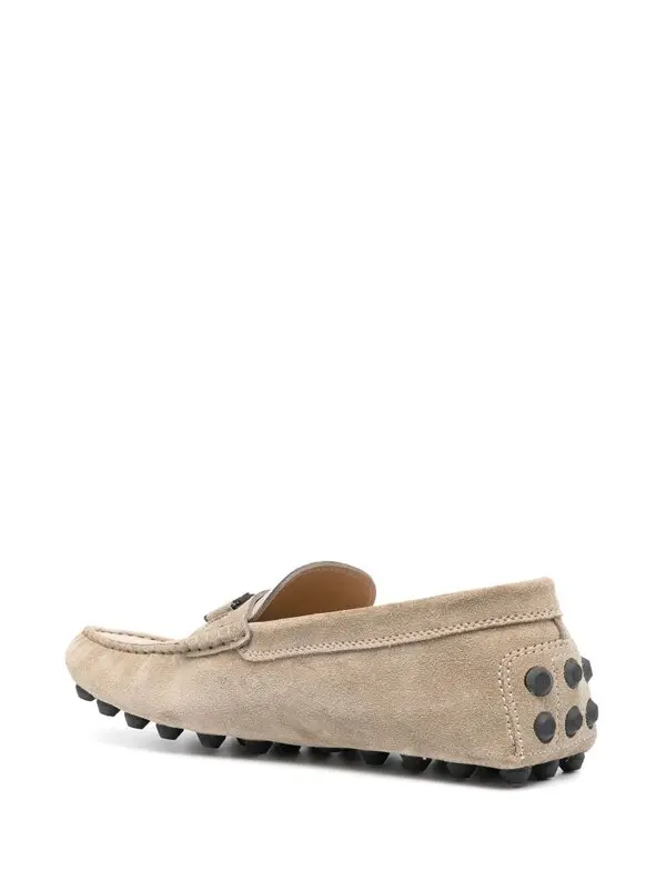 TOD'S Gommino Double T Suede Loafers - Neutrals