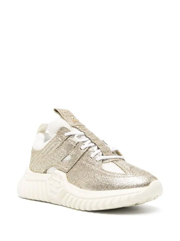 Philipp Plein Runner Glitter-embellished Sneakers - Gold