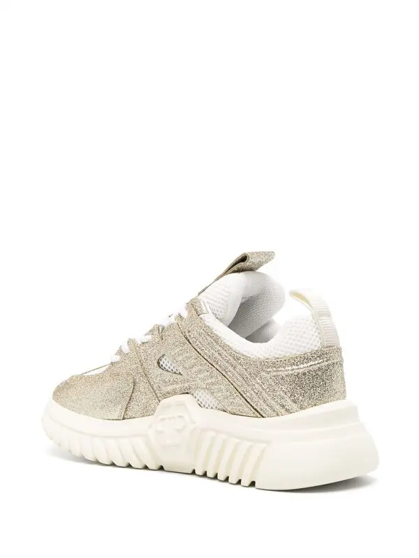 Philipp Plein Runner Glitter-embellished Sneakers - Gold