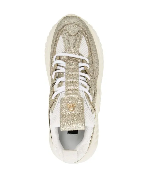 Philipp Plein Runner Glitter-embellished Sneakers - Gold
