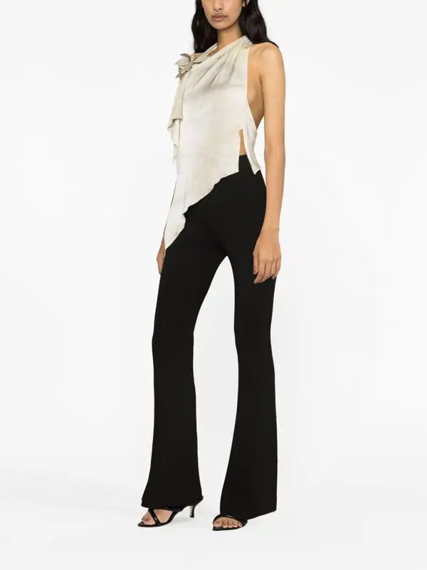 Stella McCartney Ribbed-knit Flared Trousers