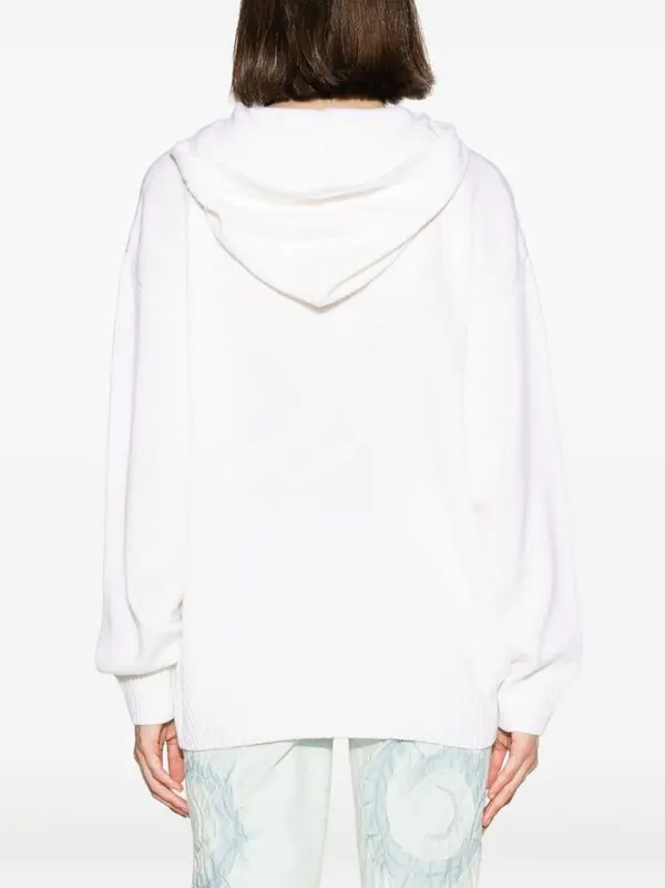 MSGM Logo-embroidered Wool-cashmere Hoodie