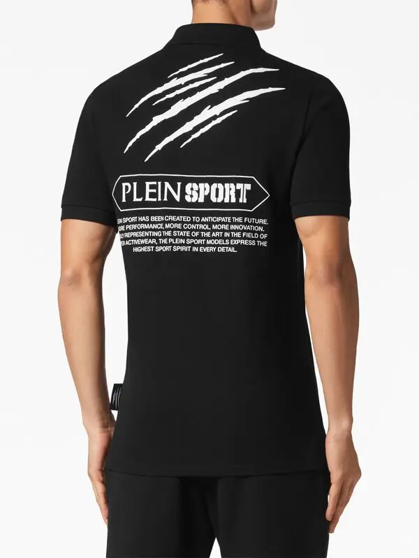 PLEIN SPORT Logo-patch Cotton Polo Shirt