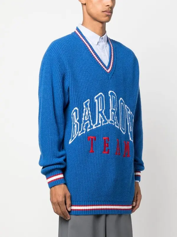 BARROW Intarsia-knit V-neck Jumper