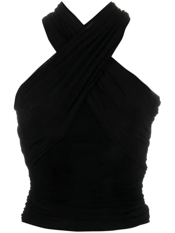 Saint Laurent Halterneck Ruched Top