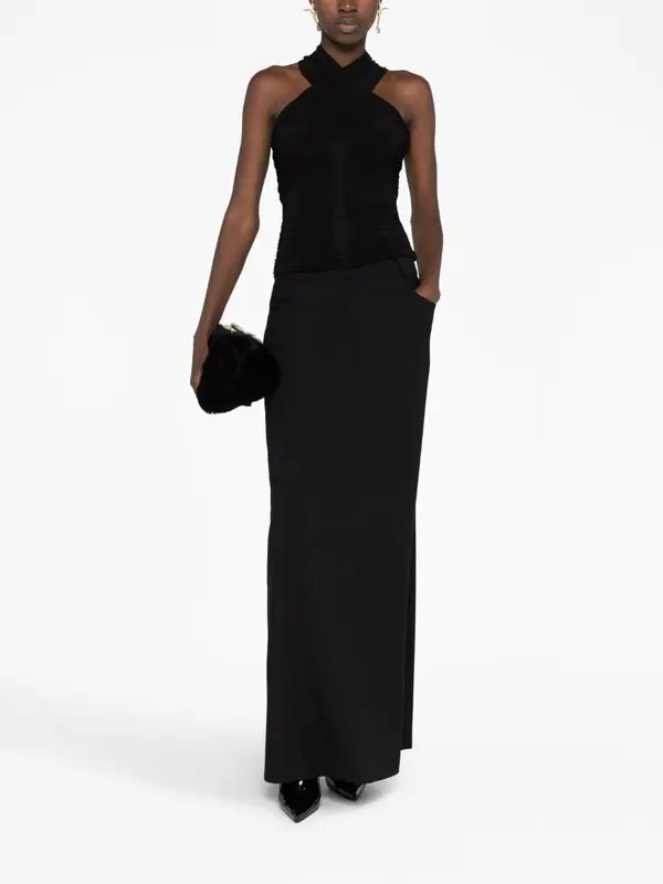 Saint Laurent Halterneck Ruched Top