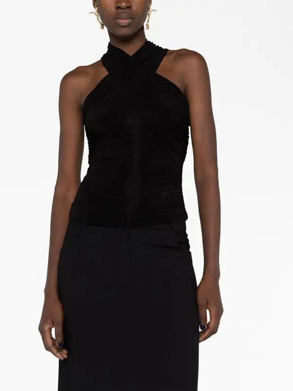 Saint Laurent Halterneck Ruched Top