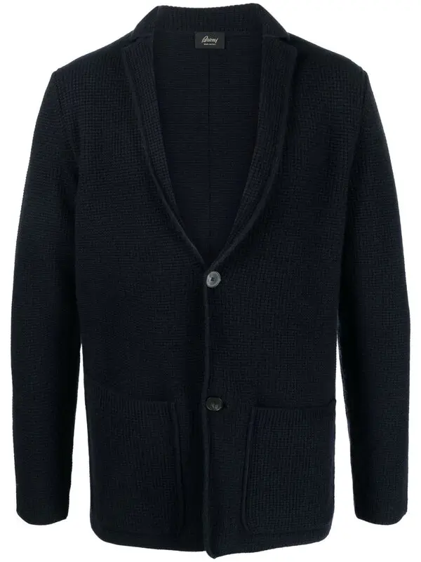 Brioni Waffle-knit Button-up Cardigan