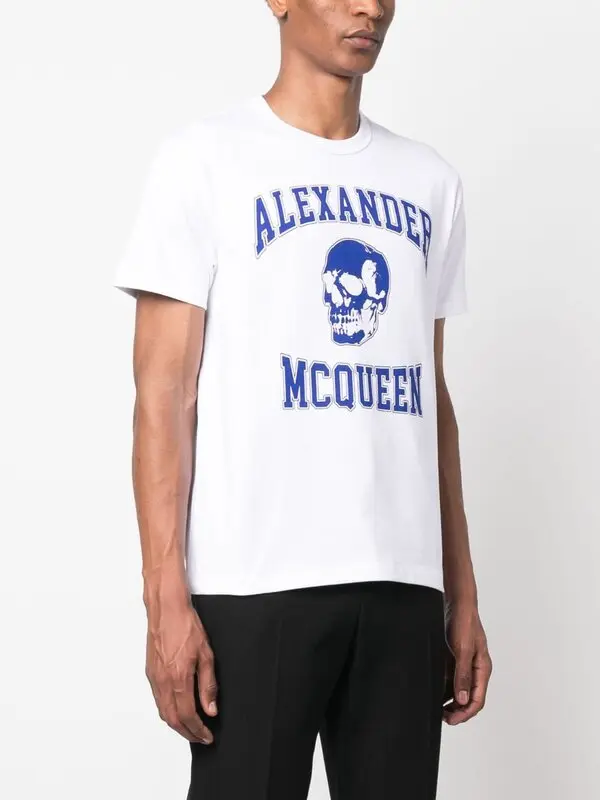 Alexander McQueen Logo-print Cotton T-shirt - White