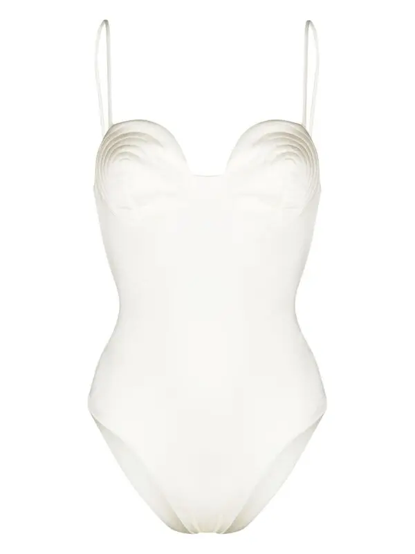 NOIRE SWIMWEAR Round-neck One-piece Swimsuit - White