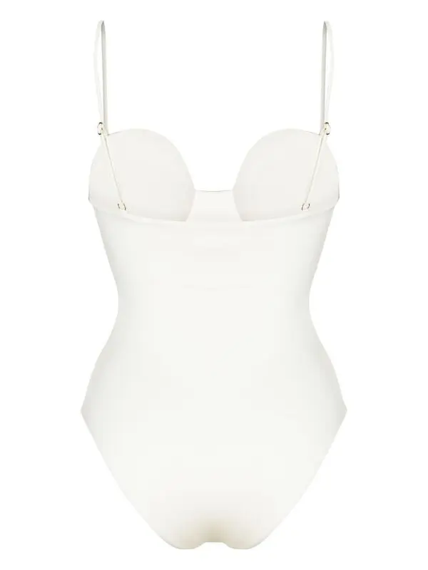 NOIRE SWIMWEAR Round-neck One-piece Swimsuit - White