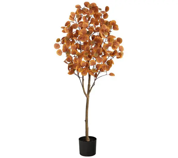 NEARLY NATURAL 5' Autumn Eucalyptus Artificial Ee - One-color