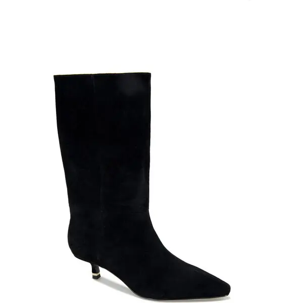 KENNETH COLE Meryl Pointed Toe Boots - Black Suede