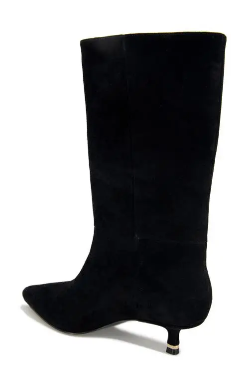 KENNETH COLE Meryl Pointed Toe Boots - Black Suede