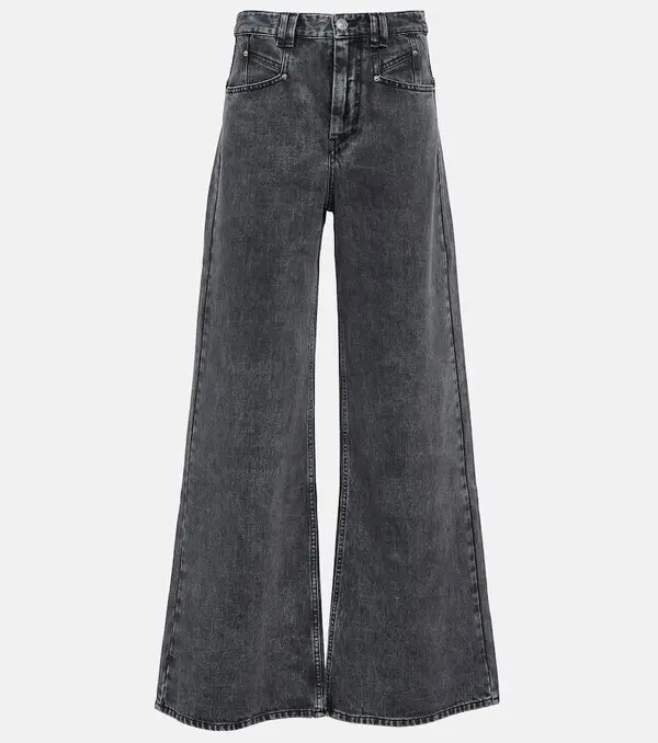 Isabel Marant Étoile Lemony Bleached Wide-leg Jeans