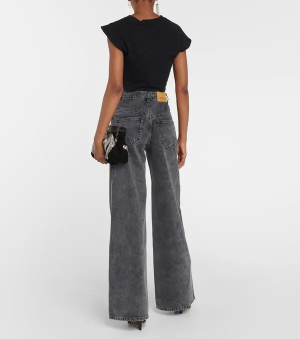 Isabel Marant Étoile Lemony Bleached Wide-leg Jeans