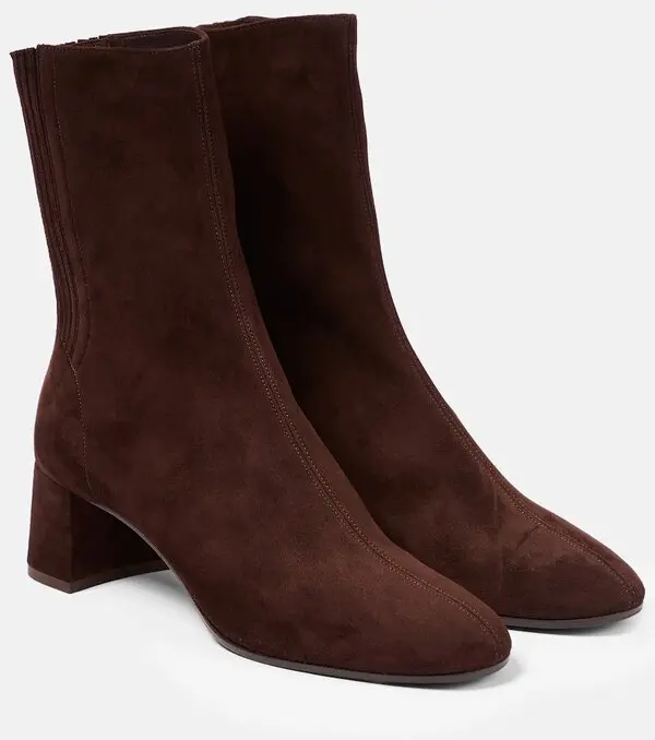 AQUAZZURA Saint Honore Suede Ankle Boots - Brown