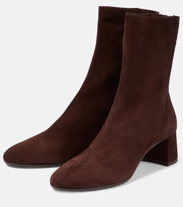 AQUAZZURA Saint Honore Suede Ankle Boots - Brown