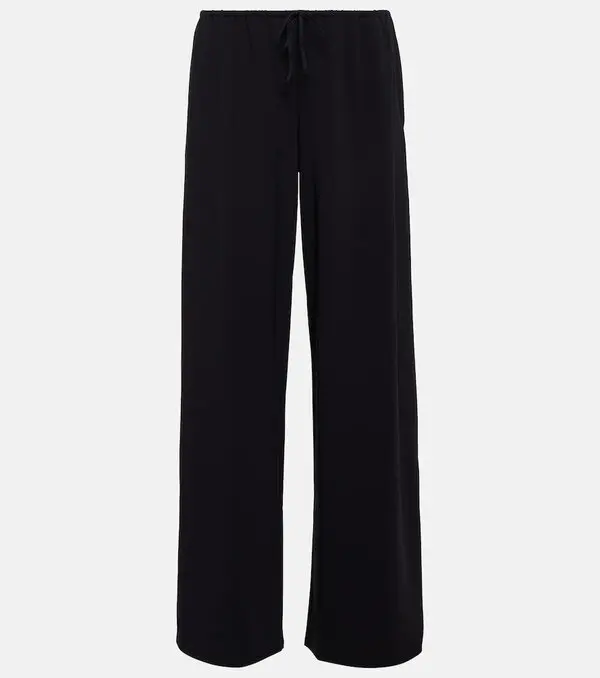 THE ROW Bariem Low-rise Jersey Wide-leg Pants - Black