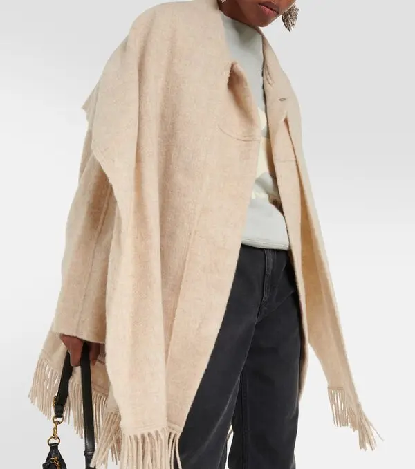 MARANT ETOILE Faty Scarf-detailed Wool-blend Coat