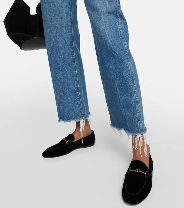 TOD'S Embellished Velvet Loafers