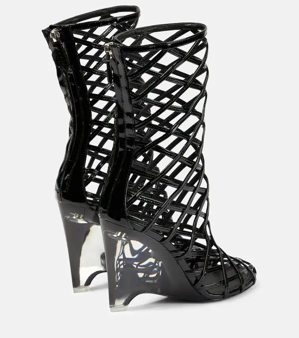 Alaïa Leather Wedge Ankle Boots