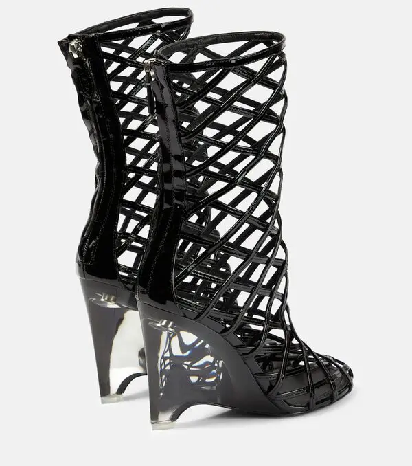 Alaïa Leather Wedge Ankle Boots