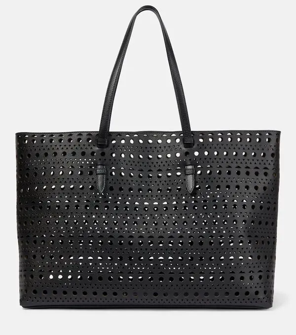 Alaïa Le Mina 44 Vienne Leather Tote Bag - Black