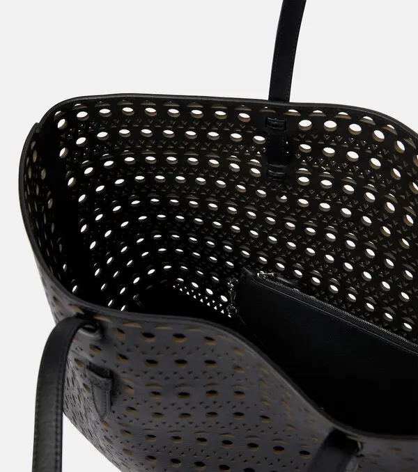 Alaïa Le Mina 44 Vienne Leather Tote Bag - Black