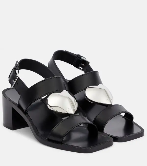 Alaïa Le Coeur Leather Sandals