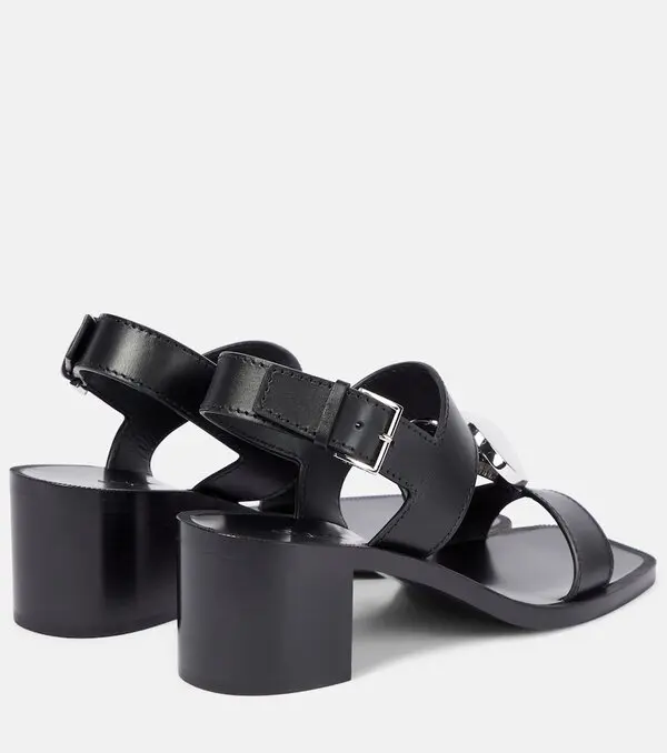 Alaïa Le Coeur Leather Sandals - Black
