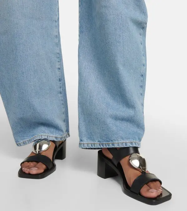 Alaïa Le Coeur Leather Sandals