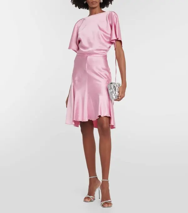 Victoria Beckham Draped Satin Minidress