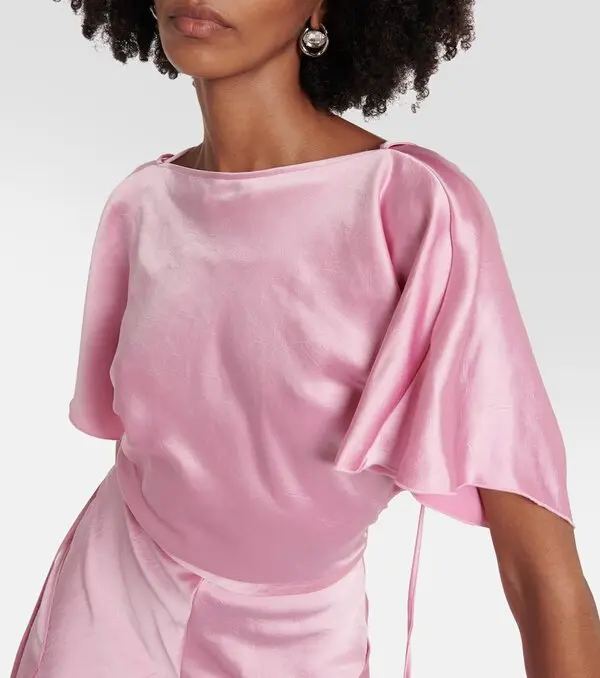 Victoria Beckham Draped Satin Minidress
