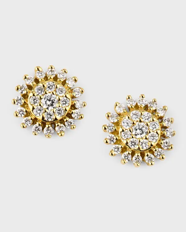 Roberto Coin 18k Yellow Starburst Stud Earrings - Gold